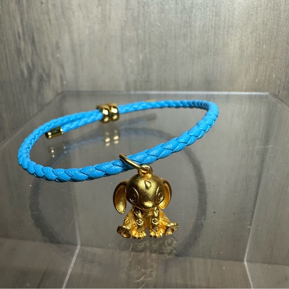 Jewelry | Stitch Charm Bead Blue Braided Adjustable Bracelet Disney ...